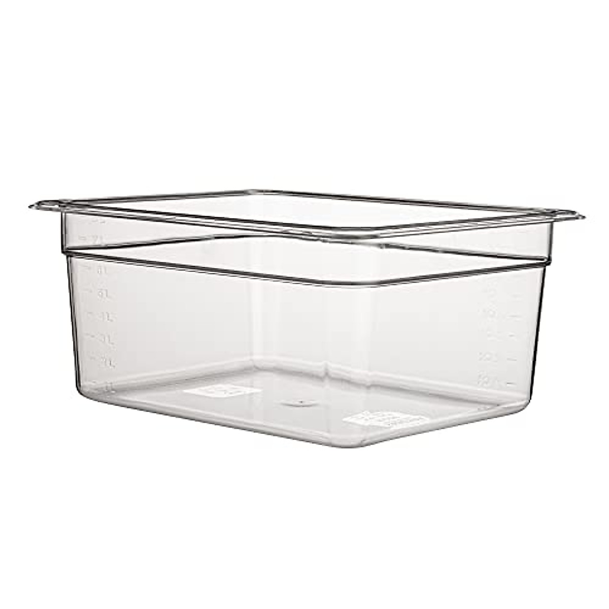 Restaurantware Met Lux 1/2 Size Food Storage Container 1 6 Inch Deep Proofing Box - Rectangle Graduated Measurements Clear Plastic Food Grade Storage Container Dishwashable Lids Sold Separately