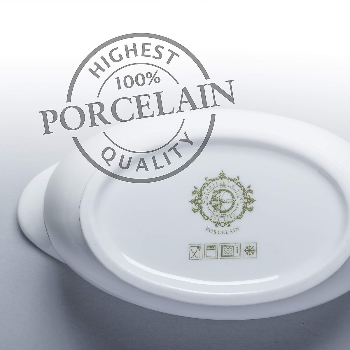 WM Bartleet & Sons 1750 T194 Wm Bartleet & Sons Traditional Porcelain Gravy and Sauce Boat 240ml, White