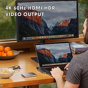 HyperDrive USB C Hub, Mac Type-C Dual Hub Adapter for MacBook Pro Air 13" 15" 16" iPad Pro, USB-C Devices, 7in2: USBC PD 100W 40Gbps, 4K HDMI, microSD/SD Card Reader, 2xUSB 3.1 Space Grey