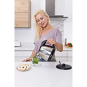 Mixpresso Stainless Steel Electric Kettle, Cordless Pot 1.2L Portable Electric Hot Water Kettle, 1500W Strong Fast Boiling Pot, Water Boiler, Electric Tea Kettle With Boil Dry Protection