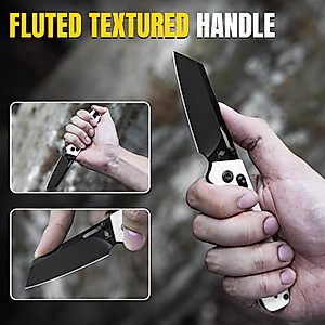Kizer Task Pocket Knife, 3.04 Inch Nitro V Sheepsfoot Blade EDC Knife with Customized Clutch Lock, Small White G10 Handle Folding Knife with Clip, Thumb Stud Opener Hunting Camping Knife, V3641A1