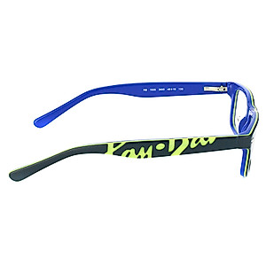 Ray-Ban Junior Kids' RY1535 Rectangular Prescription Eyeglass Frames, Dark Grey On Blue/Demo Lens, 48 mm