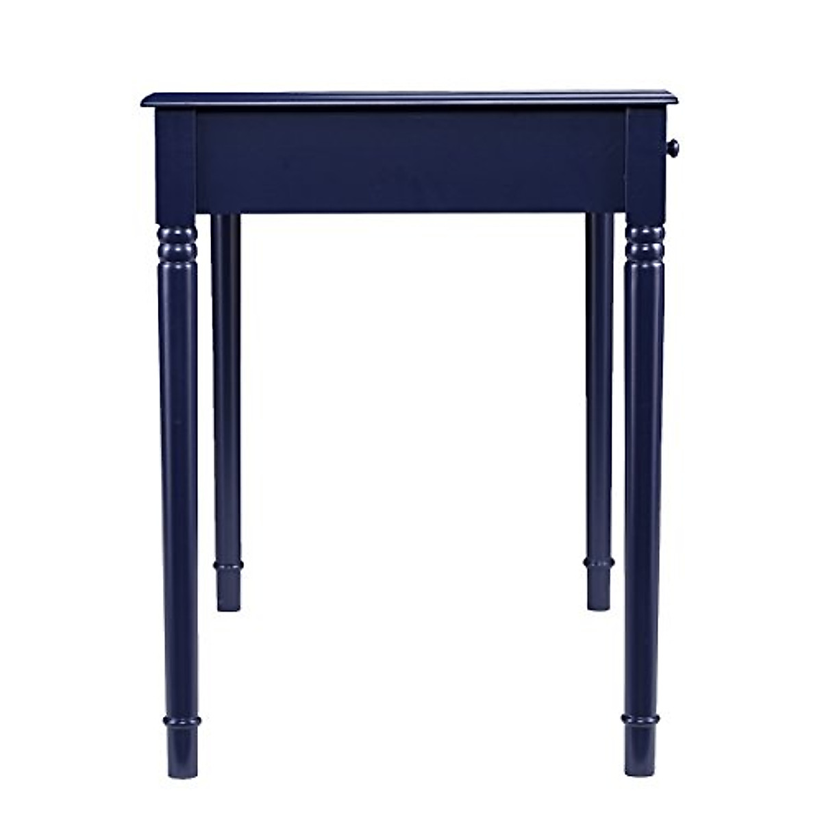 Navy Writing Desk - Open Desktop w/ 2 Drawers - Elegant Design w/ Royal Blue Finish