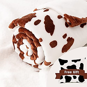 LAGHCAT Cow Blanket, 50"x60" Super Soft Flannel Cow Throw Blanket for Kids Adults, Suitable for Room Decor, Lightweight Travel Blanket, Cozy Plush Can Keep You Warm All The Time.