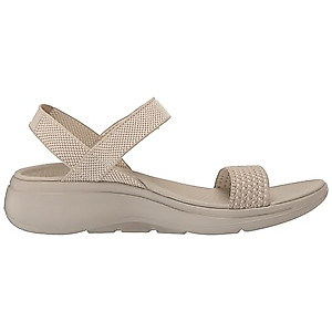 Skechers Women's Ankle Strap Sandal, Natural, 9