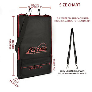 Y.J TAILS Horse Tack Carry Bag, Horse Harness Bag for Halters, Bridle, Equestrian Reins, Bits and Headstalls, Miniature Horse Harness with 3 Prong Tack Rack (Black)