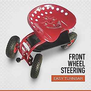 Ironton Rolling Garden Seat with Turnbar