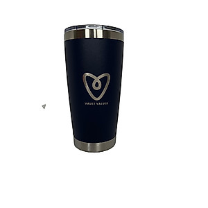 Vault Values 20 oz. Insulated Tumbler. Double Wall. Stainless Steel, Slide Lid with Straw opening COMBO Lid. Available in 5 colors - White, Pink, BLACK, Red, Blue. Hot/Cold. Straw NOT included.