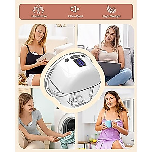 Double Wearable Breast Pump, Hands Free Vacuum Breast Pumps, Lower Noise and Painless, LED Display Memory Function, 4 Modes 9 Levels Electric Breast Pump Portable, 24mm Flange, 2 Pack