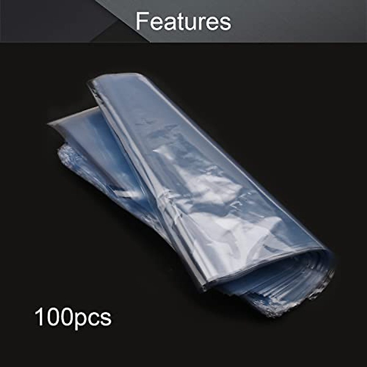 Othmro Shrink Bags, PVC Heat Shrink Wrap Bags, 18 x 26cm Shrinkable Wrapping Packaging Bags Industrial Packaging Sealer Bags,Light Blue 100pcs