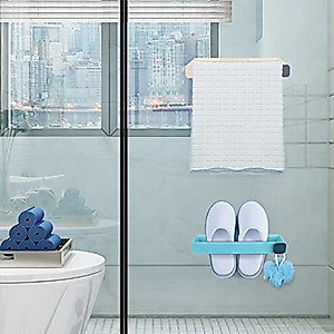 2 PCS Slippers Rack Wall Mounted Hanging Shoe Holder Self Adhesive Shoe Rack Hanging MultiFunction Simple Convenient Wall Bracket Shoe Organiser for Door Cabinet Motorhome Bathroom Kitchen Living Room