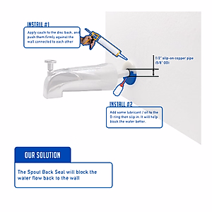 Welvzen Bathtub Spout Pipe Seal, Block Water Past Through Finished Wall, Tub Spout Water Leakage Disc Seal, Bath Wall Waterproof Protection for Copper Pipe (1/2" Copper Pipe 0.63in (16mm))
