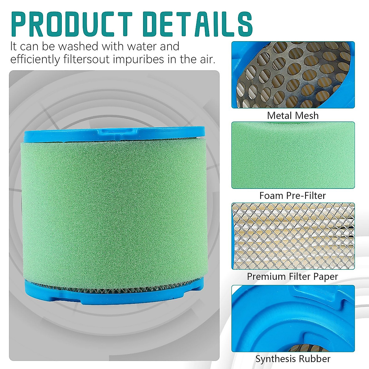 393957 Air Filter for Briggs & Stratton 393957S 390930 271794 271794S 4106 7-18 HP Horizontal Engines LG393957 LG393957S PT9334 PT4301 Lawn Mower