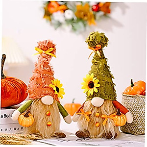 BESTOYARD 5pcs Hug Pumpkin Rudolph Tiered Tray Fall Decor for Home Gnomes Plush Gnome Doll Decors Autumn Elf Dwarf Fall Gnomes Decorations for Home Christmas Gnomes Foam Hat Halloween