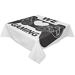 Gogobebe Square/Round Table Cloth(60x60in) WE Gaming Gray Gamepad Continuous Joystick Tablecloth for Dining Table Waterproof Table Cover for Kitchen Restaurants Indoor/Outdoor Tablecloths for Parties