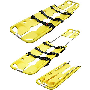 LENFUN Folding Scoop Stretcher, Patient Transfer Plastic Foldable Aluminum Alloy Scoop Stretcher,Ambulance Stretcher Gurney, Patient Transport Rescue Aluminum Alloy Folding