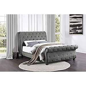 Lexicon Corbin Upholstered Sleigh Bed, Cal King, Gray