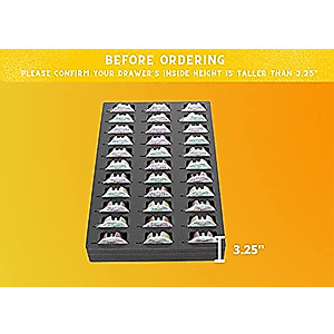Polar Whale 2 Cocktail Capsule Drawer Organizers Tray Insert Compatible with Bartesian for Kitchen Home Bar Party Waterproof Washable Black Foam 33 Compartment 12.1 x 19.9 Inches