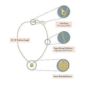 Lucky Feather Aries Zodiac Sign Constellation Pendant Necklace for Women, 14K Gold-Dipped with Adjustable 16” – 18” Chain