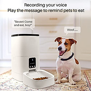 Automatic Cat Feeder, 6L Portion Control Peteme Smart Pet Feeder with Camera APP Control, Schedule Cat Feeder for Cats, Dogs & Small Pets, 2.4G Wi-Fi Enabled Speaker Two Way Microphone