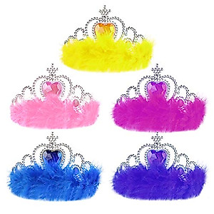 Poualss 10Pcs Princess Dress up Tutu Crown Accessories Tiara Ballet Tutu Skirt for Girls Costume Party Favors (Style 1)