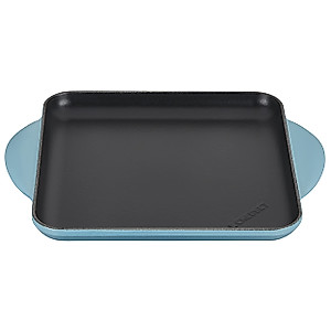 Le Creuset Enamaled Cast Iron Square Griddle, 9.5", Caribbean