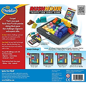 ThinkFun Rush Hour Traffic Jam Brain Game and STEM Toy for Boys and Girls Age 8 and Up – Tons of Fun With Over 20 Awards Won, International seller for Over 20 Years