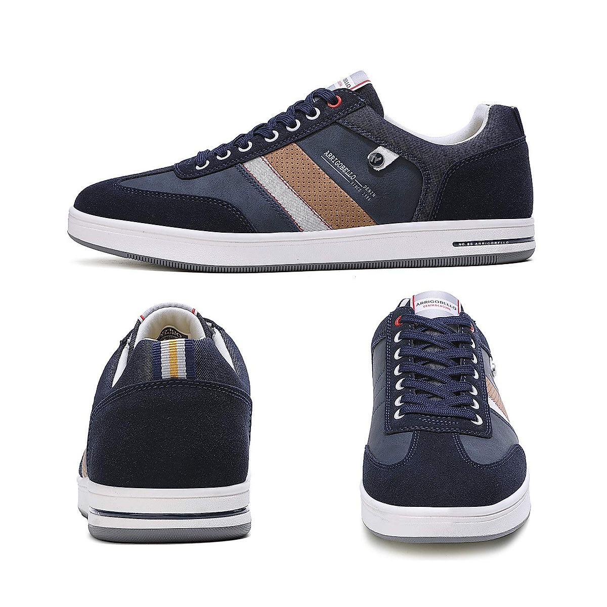 AX BOXING Mens Casual Shoes Fashion Sneakers Breathable Comfort Walking Shoes for Male(Navy Blue, Numeric_12)
