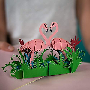 Flamingo Pop Up Birthday Card by DEVINE Popup Cards | Happy Wedding Anniversary Card for Husband Wife Boyfriend Girlfriend | Romantic Valentines 3D Cards for Her Him | Mothers Day Gifts Mom Love Bird