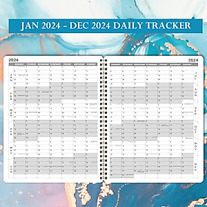 2024 Weekly Appointment Book & Planner - 2024 Daily Hourly Planner, January 2024 - Decmber 2024, 8" x 10", 30-Minute Interval Appointment Book 2024 with Thick Paper - Contrast Watercolor