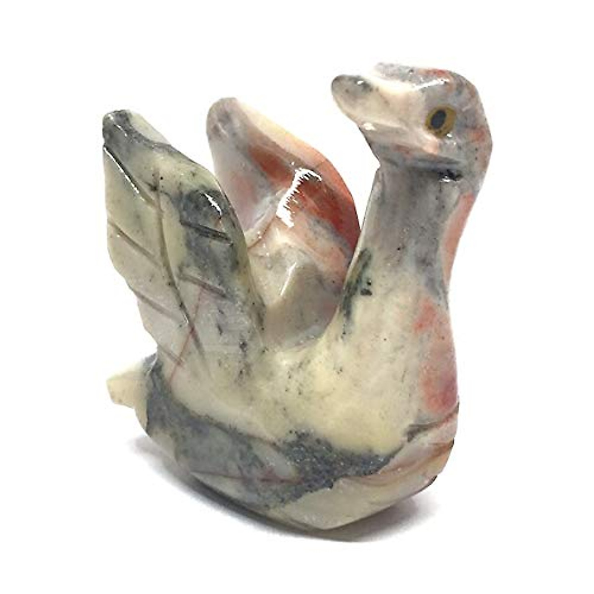 Nelson Creations, LLC 1.5 Inch Swan Natural Soapstone Hand-Carved Animal Charm Totem Stone Carving Figurine