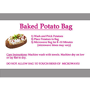 Potato Bag, Microwave Potato Bag, Potato Cooker bag, Potato Pouch, Baked Potato Bag, Cotton Bag in a Red Chili Pepper Fabric Print