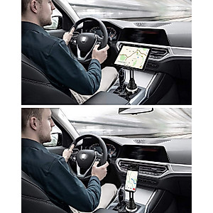 Cup Holder Tablet Mount, woleyi Car/Truck Cupholder Tablet Holder Stand with Adjustable Arm, Compatible with iPad Pro/Air/Mini, Galaxy Tab/Z Fold, Fire HD, iPhone, More 4.7-13" Cell Phones and Tablets