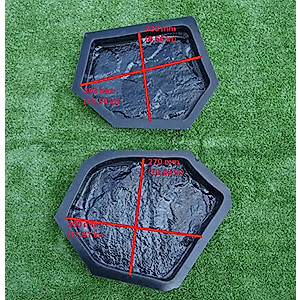 SvitMolds Concrete molds DIY Sold 6 pcs Plastic Moulds Flagstone Casting Concrete Paving Garden Paths Stone Patio Pavers for Garden Walkway #S34