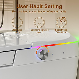 TEISVAY Smart Toilet with Bidet Built in, Auto Open & Close Smart Toilet with Foot Sensing, Smart Bidet Toilet with Heated Seat Smart Toilets for Bathroom with User Habit Setting