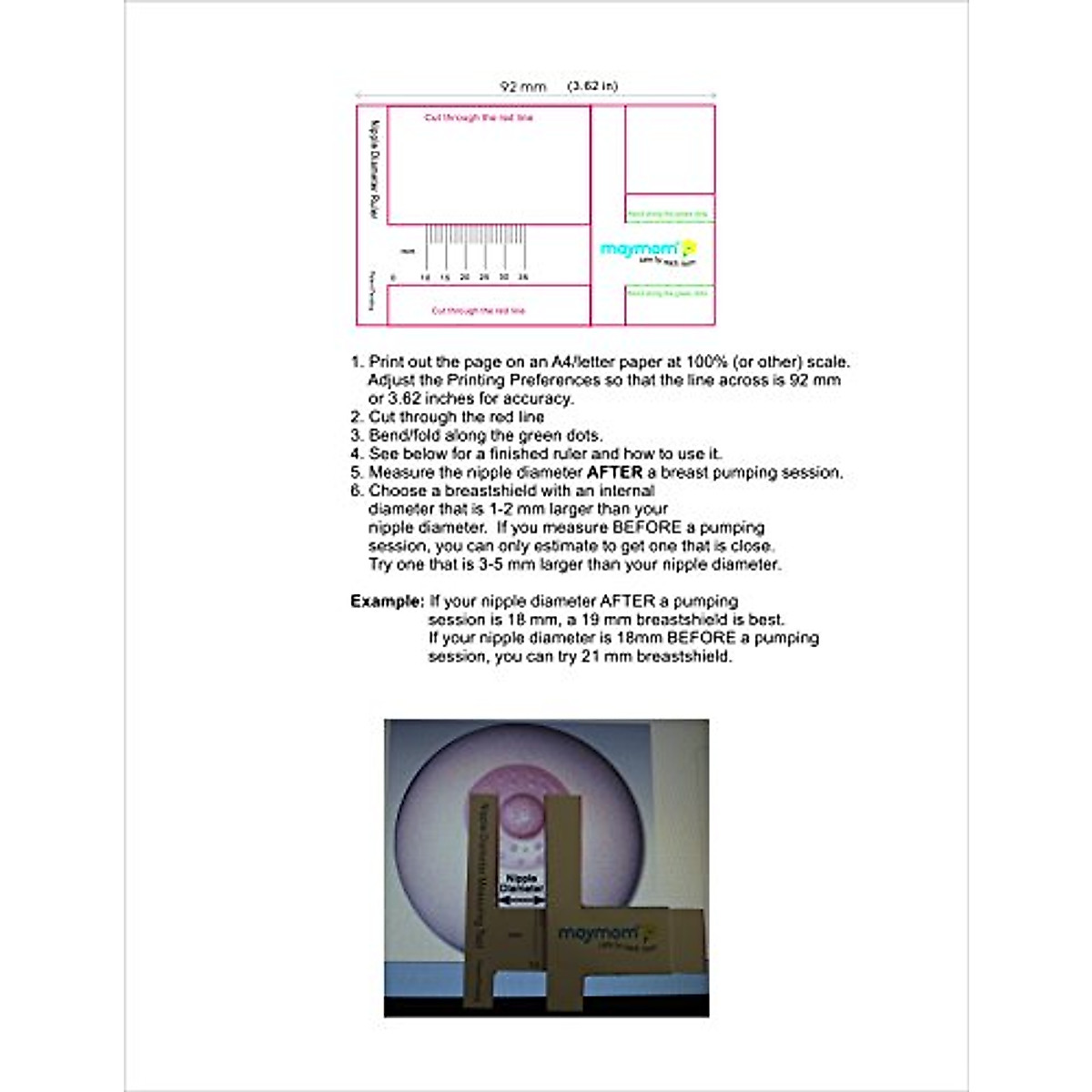 36 mm Extra Extra Large Flagne w/Valve and Membrane for Spectra Breast Pumps S1, S2, M1, Spectra 9; Narrow (Standard) Bottle Neck; Made by Maymom