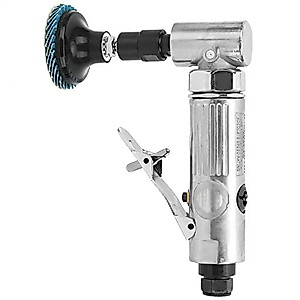 Garosa Mini Air Sander Right Angle Air Die Grinder 20000-25000rpm Pneumatic Grinding Polishing Tool Kit with Emery Disk Car Polisher Sets for Auto Body Work(European Connector)