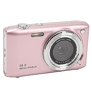 Digital Camera, Multi Function 58M 4K Timed Photography Digital Video Camera 2.88 Inch Screen 16X for Daily Life (Pink)