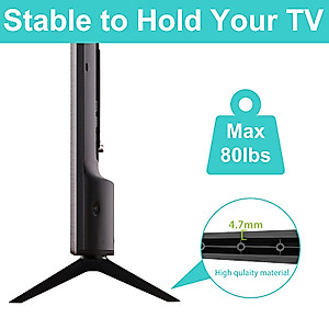 TV Legs for TCL Roku 28inch 32inch 40inch 43inch 49inch 50inch 55inch 65inch TV Stand Legs,Replacement Legs for TCL Roku TV 32S359 49S515 50S453 55S455 with Screws Set,Remote Holder & Instructions