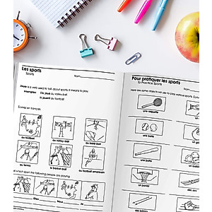 The 100+ Series: French Workbook, Grades 6-12 French Book Covering Alphabet Letters, Numbers, and Vocabulary, French Language Learning Reproducible Activities, Classroom or Homeschool Curriculum