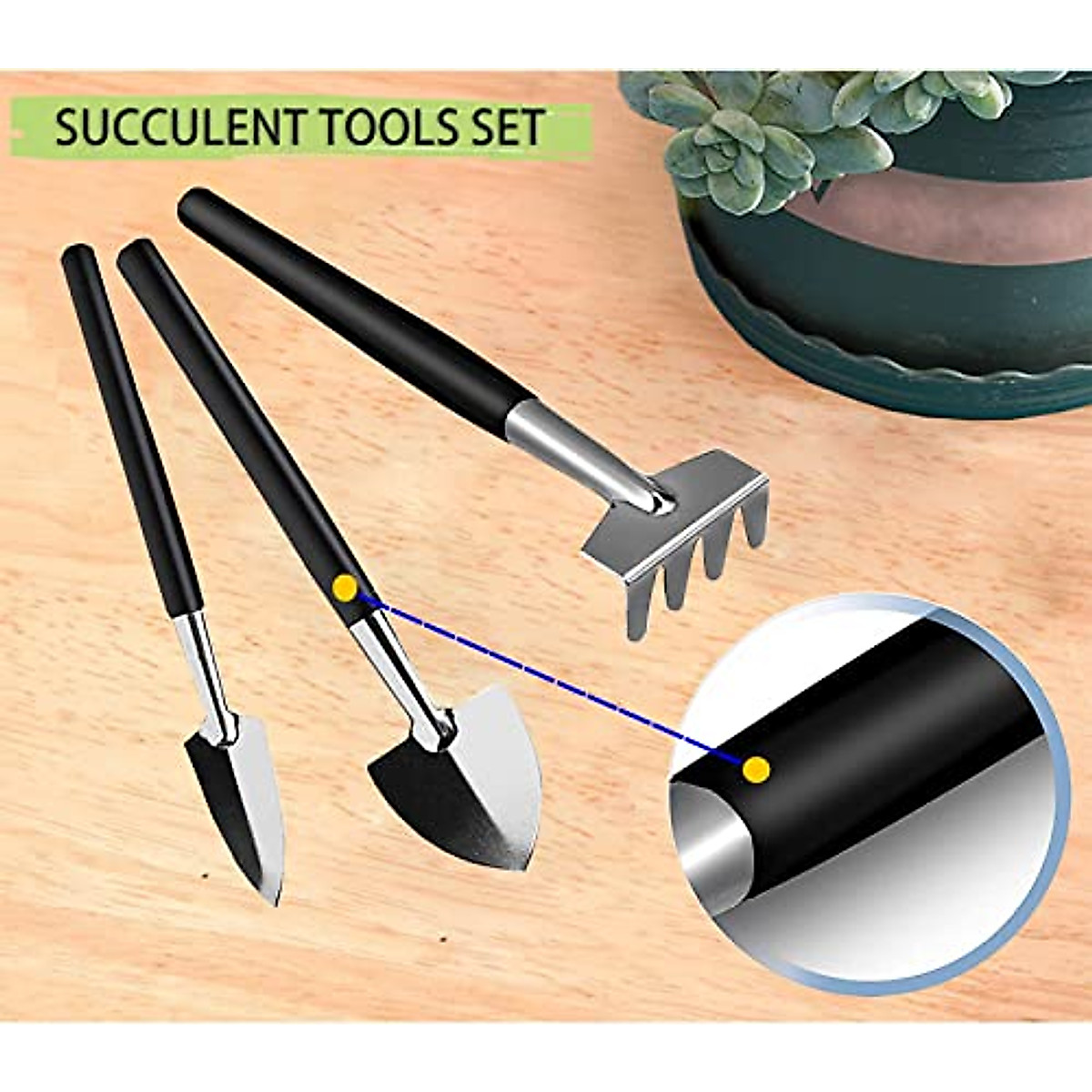 30 Pcs Succulent Tools Set, Mini Transplanting Garden Tools Kit Bonsai Tools Set for Indoor Gardening Flower Pot Cactus Care