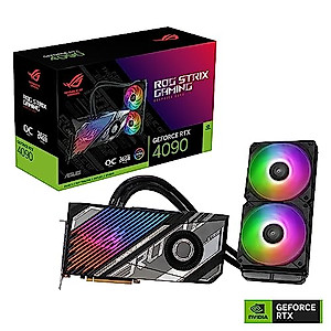 ASUS ROG Strix LC NVIDIA GeForce RTX™ 4090 OC Edition Gaming Graphics Card (PCIe® 4.0, 24 GB GDDR6X, HDMI® 2.1, DisplayPort™ 1.4a, Full-Coverage Cold Plate, 240 mm Radiator, 560mm tubing)
