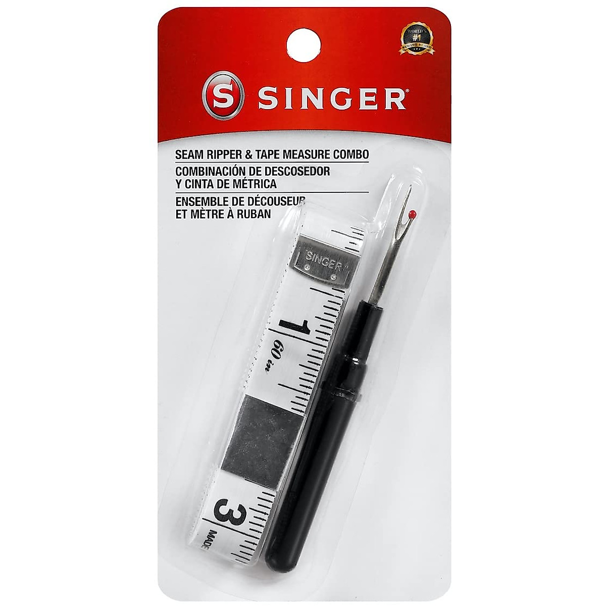 SINGER 00106 Seam Ripper and Tape Measure Combo Kit, black