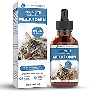 Cat Melatonin, Melatonin for Cats, Cat Anxiety&Stress Relief, Cat Calming Aid, Supports Healthy Restful Sleep for Your Cat