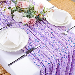 Iridescent Sequin Fabric 1 Yard Lavender Velvet Fabric by The Yard Purple Shimmer Sequin for DIY Craft Sewing Stretch Cloth for Custom Dress Birthday Party