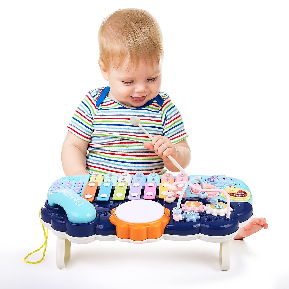 alobeby Baby Toys 6 Months Plus Musical Toy, Kids Electronic Piano Keyboard Xylophone Drum Toys Set with Light, Eduactional Gift Sets for Baby Infant, Toddler Girls Boys Toys