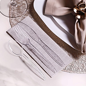 [360 Combo Box] Clear Heavyweight Disposable Plastic Silverware - Cutlery