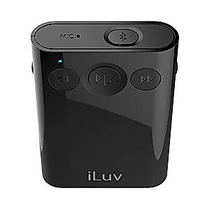 iLuv (i111BT) 2-Way Bluetooth Stereo Audio Receiver with Splitter Adapter; Features Dual Volume & Mute Control, Built-in Mic for Hands Free Calls and Supports Siri & Google Assistant Voice Command
