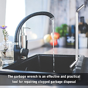 4 Pcs Garbage Disposal Wrench Tool, Garbage Disposal Tool Metal Garbage Disposal Parts for Kitchen Sink, Food Garbage Disposal, Garbage Disposal Repair (Silver)