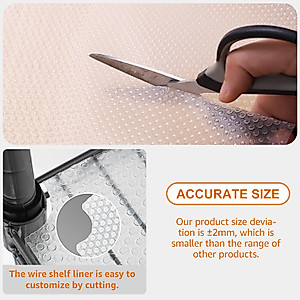 PABUSIOR Thicken Wire Shelf Liner - Transparent Pantry Shelf Liners, Heavy Duty Shelves Liners 11.5 Inch x 157 Inch, Easy to Cut Kitchens Drawer Liner